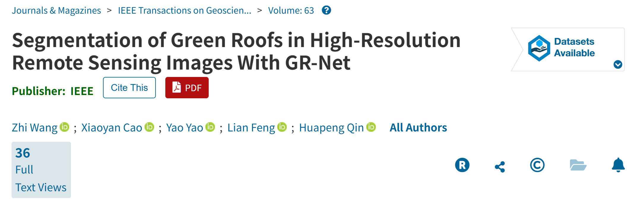 秦华鹏教授课题组最新研究成果在IEEE TGRS上发表-环境与能源学院